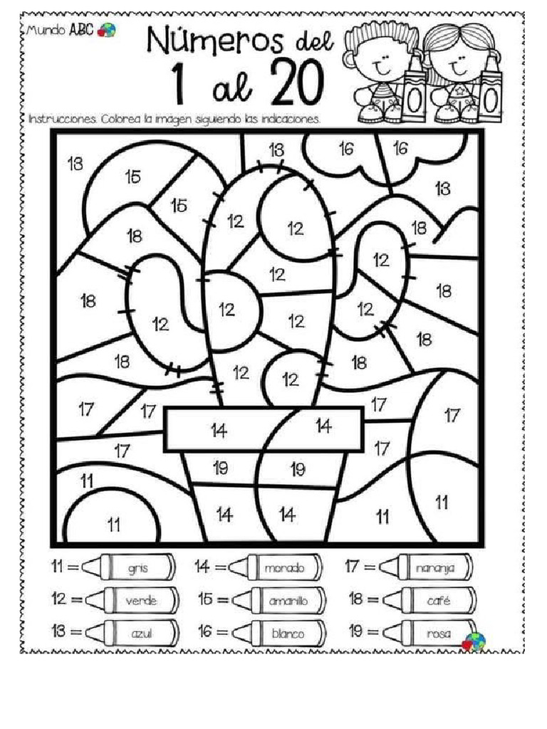 Brojevi Do 20 Bojanka | PDF