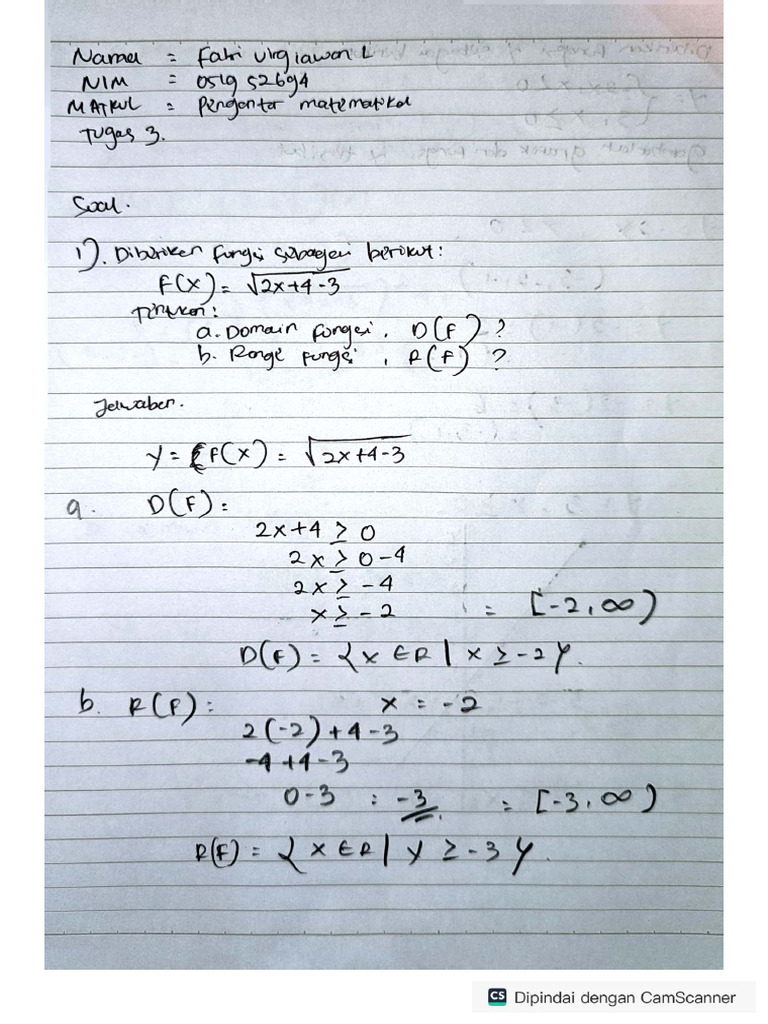 Tugas 3 Pengantar Matematika Fahri VL | PDF