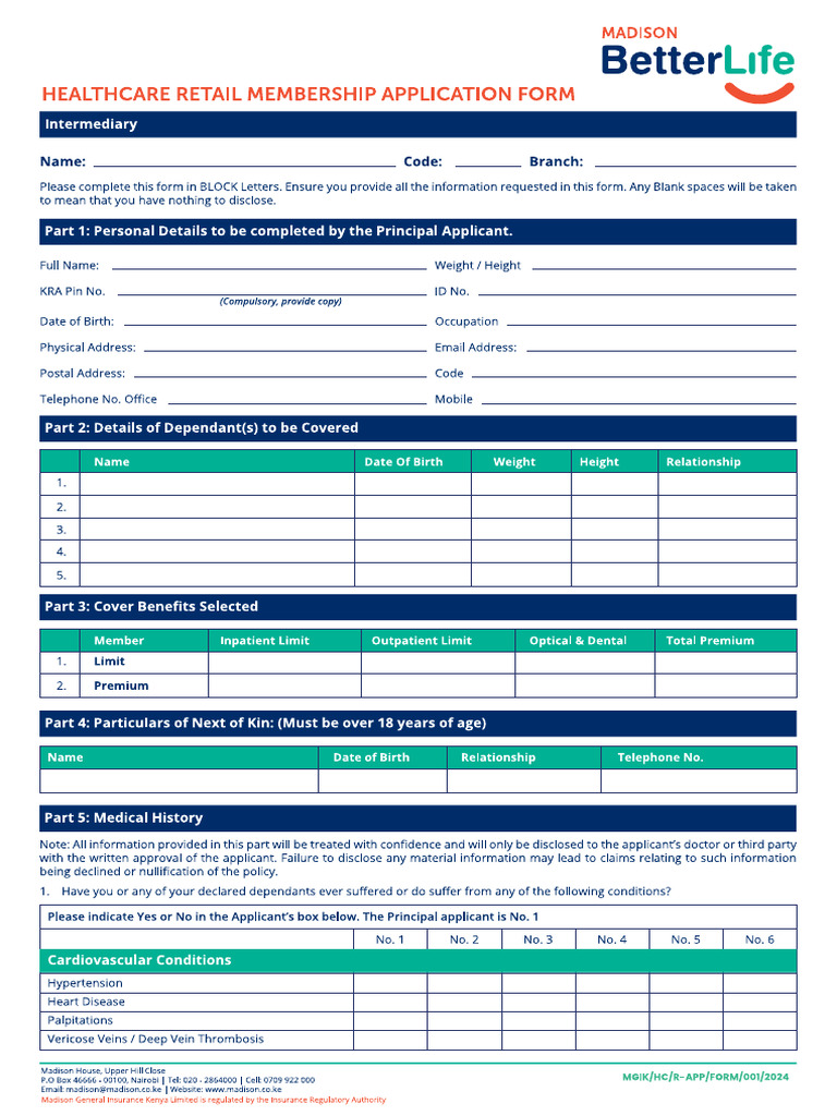 Betterlife Retail Application Form 01.07.2024 | PDF