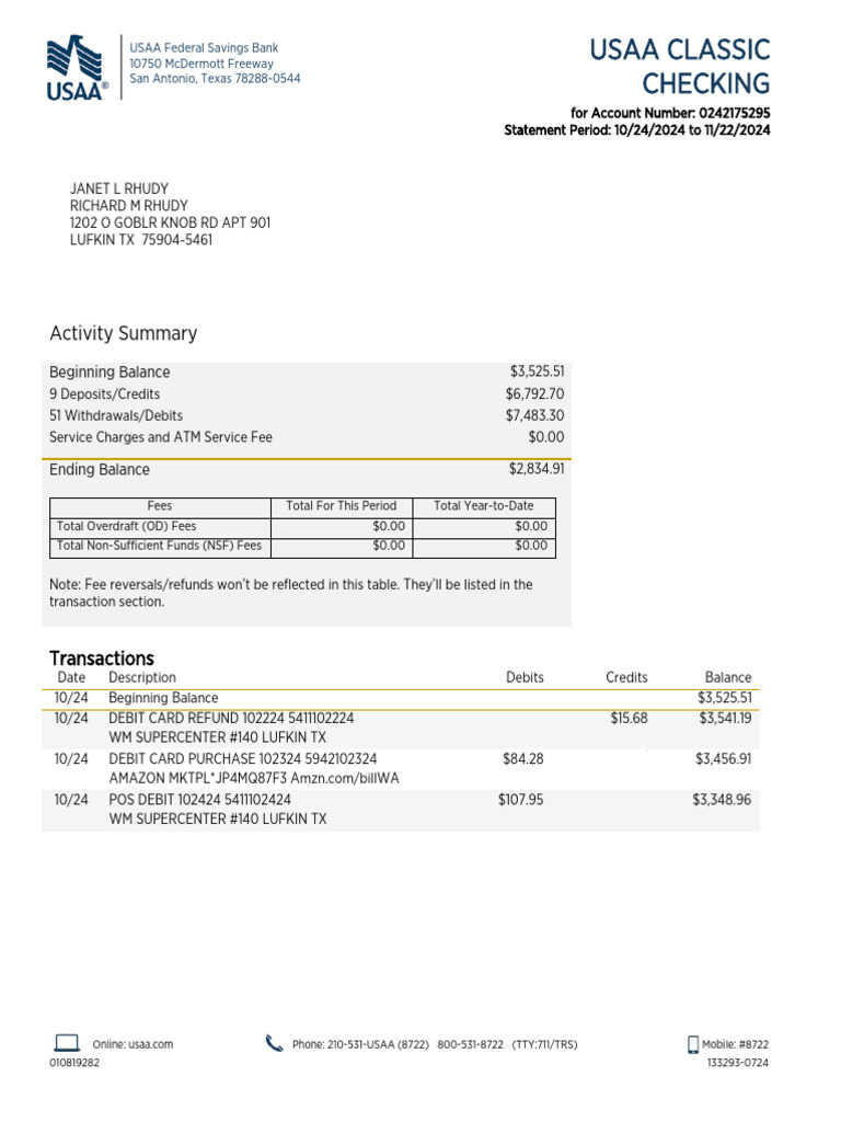 USAA Document | PDF | Debit Card | Credit Card