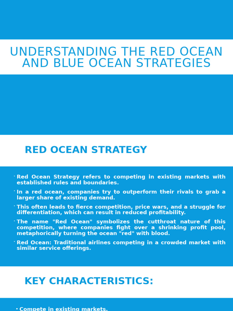 Understanding The Red Ocean and Blue Ocean Strategies | PDF | Marketing ...