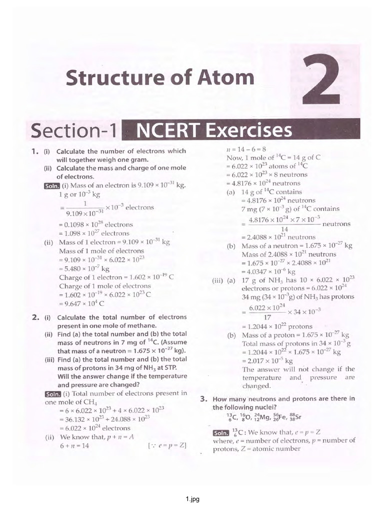 XI - Chapter 2 - NCERT Questions | PDF