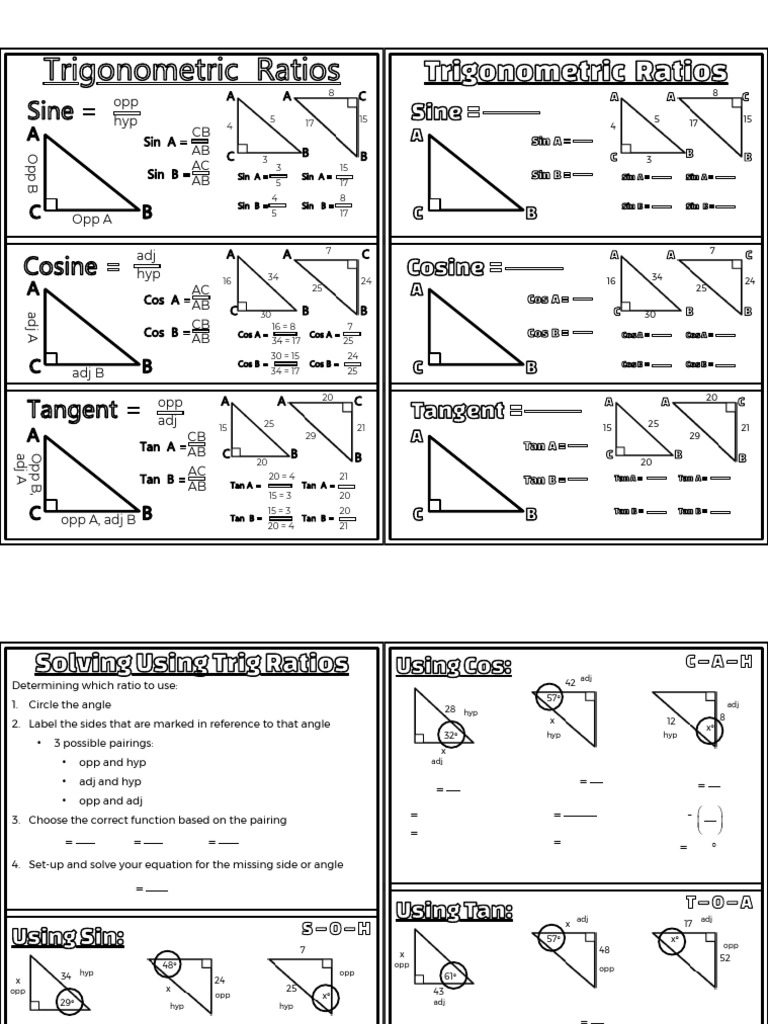 SOH-CAH-TOA | PDF | Triangle Geometry | Euclidean Plane Geometry