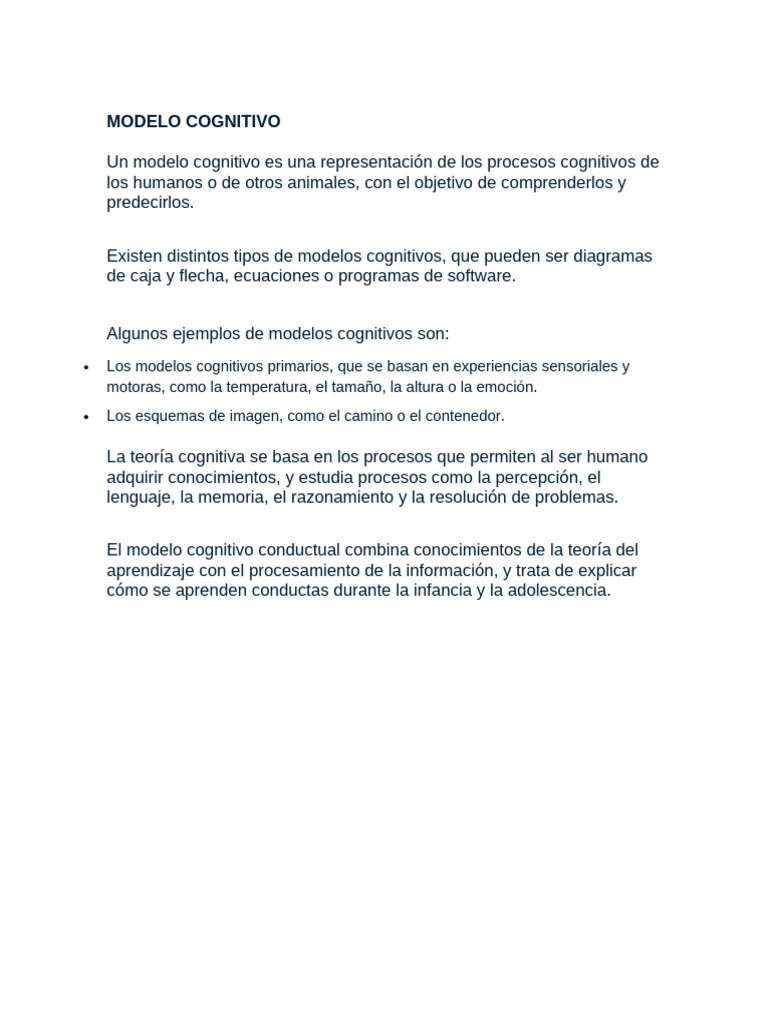 Introducción a Modelos Cognitivos | PDF
