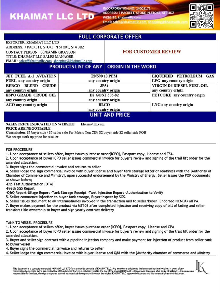 Fco Khaimat LLC, LTD | PDF