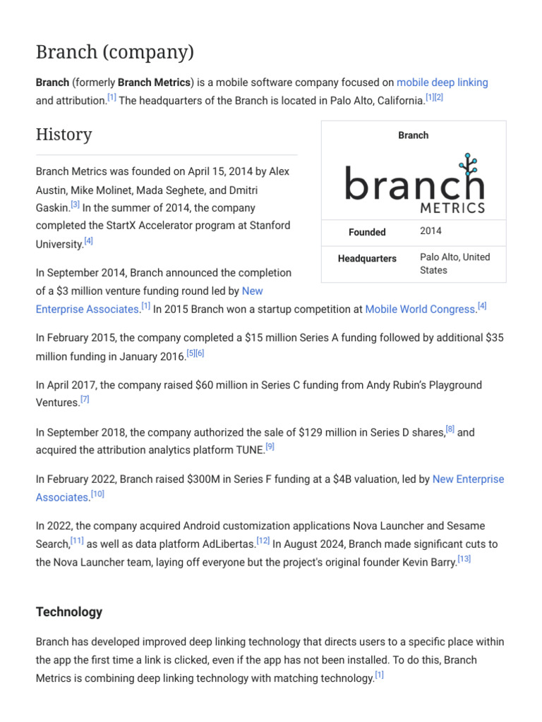 Branch Metrics: Company Overview | PDF | Companies
