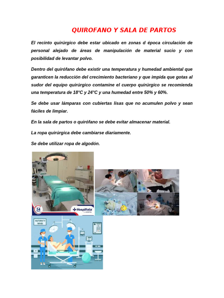 Normas para Quirófano y Sala de Partos | PDF