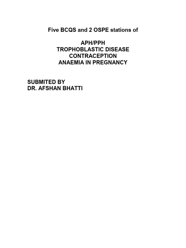 Dr. Afshan Bhatti BCQ & Osp Question | PDF | Anemia | Diseases And Disorders