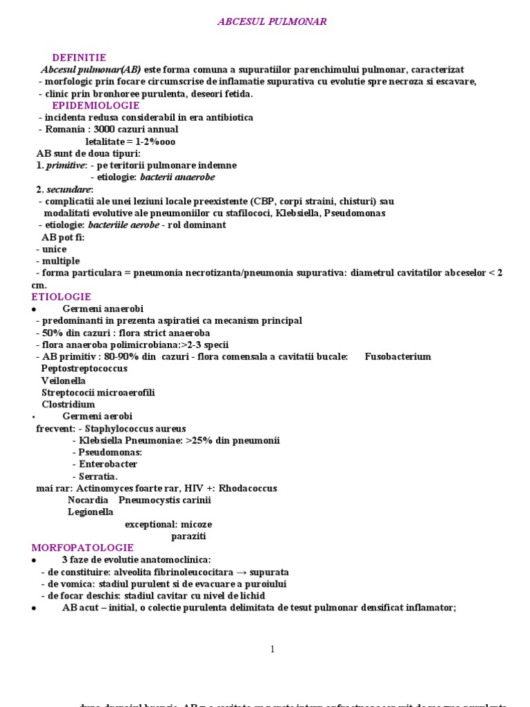 Abcesul Pulmonar | PDF