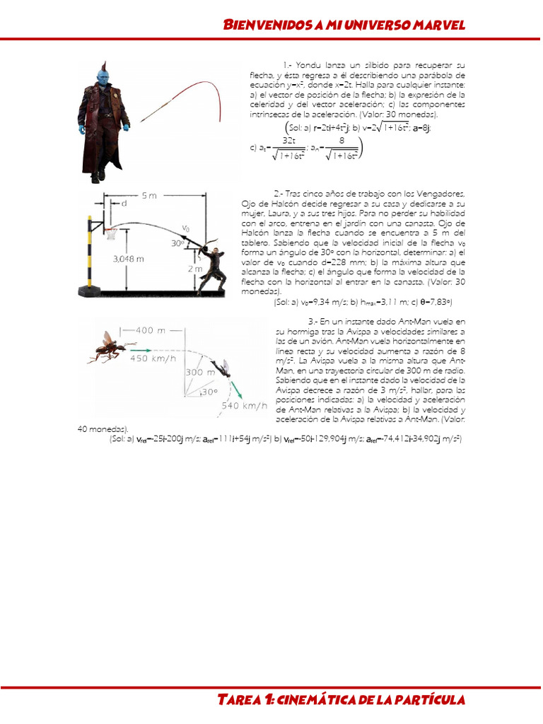 Tarea Cinematica Enunciados | PDF | Velocidad | Aceleración