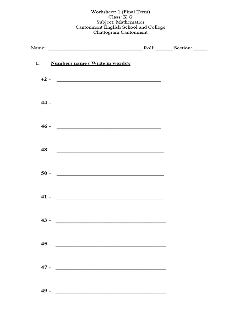 66fd4866c4273maths Worksheet-1 Final Term | PDF