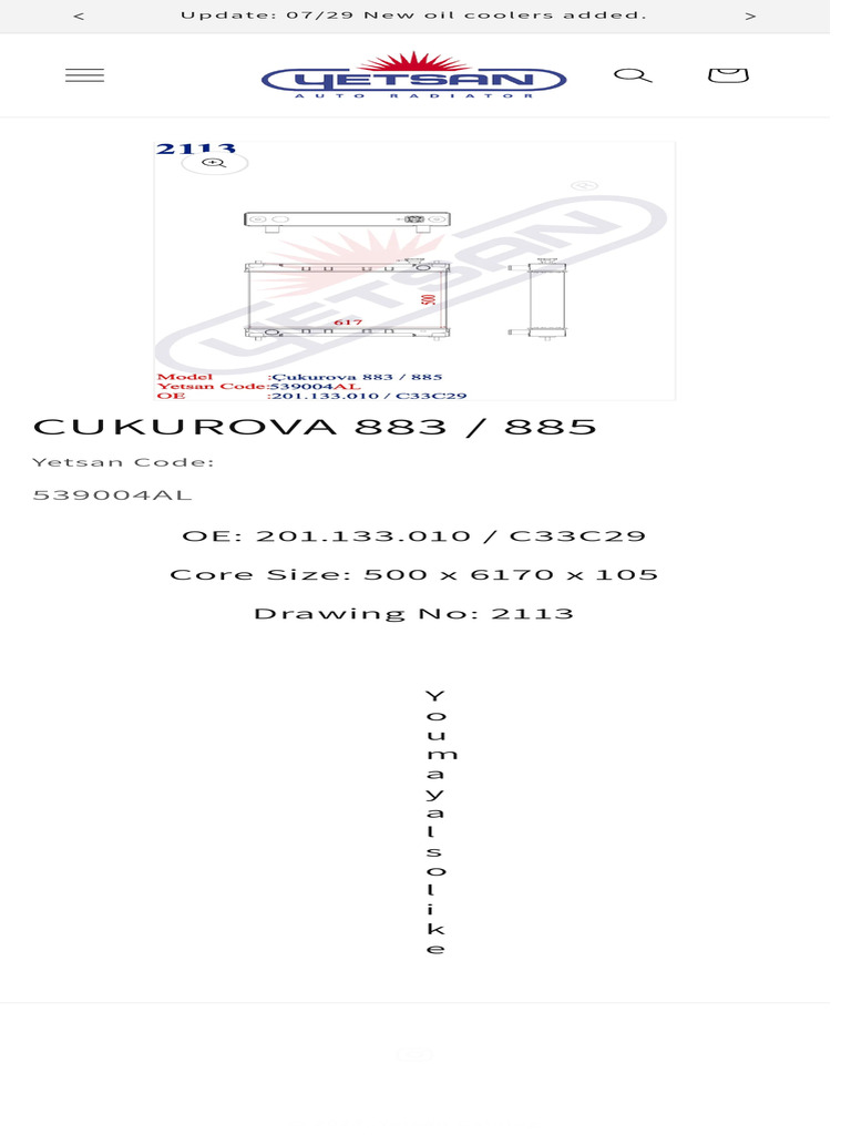 CUKUROVA 883 885 - Yetsan Catalog | PDF