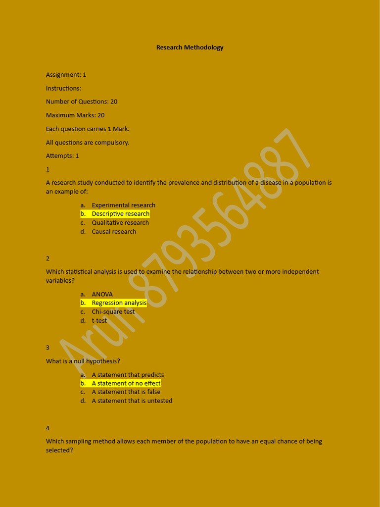 Jan 24 Sem 1 Research Methodology | PDF | Student's T Test | Chi ...
