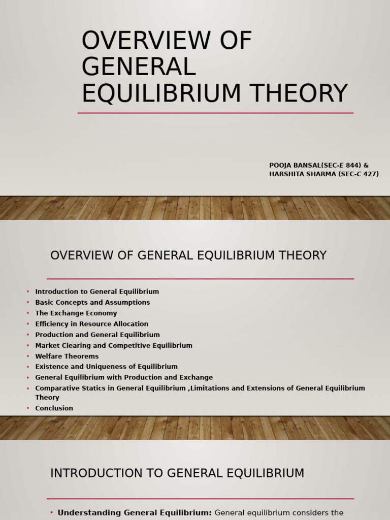 Overview of General Equilibrium Theory[1] | PDF | General Equilibrium ...