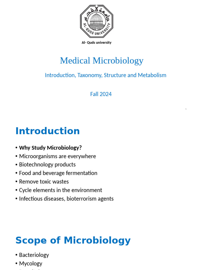 1 - Introduction, Taxonomy, Structure and Metabolism | PDF | Cell ...