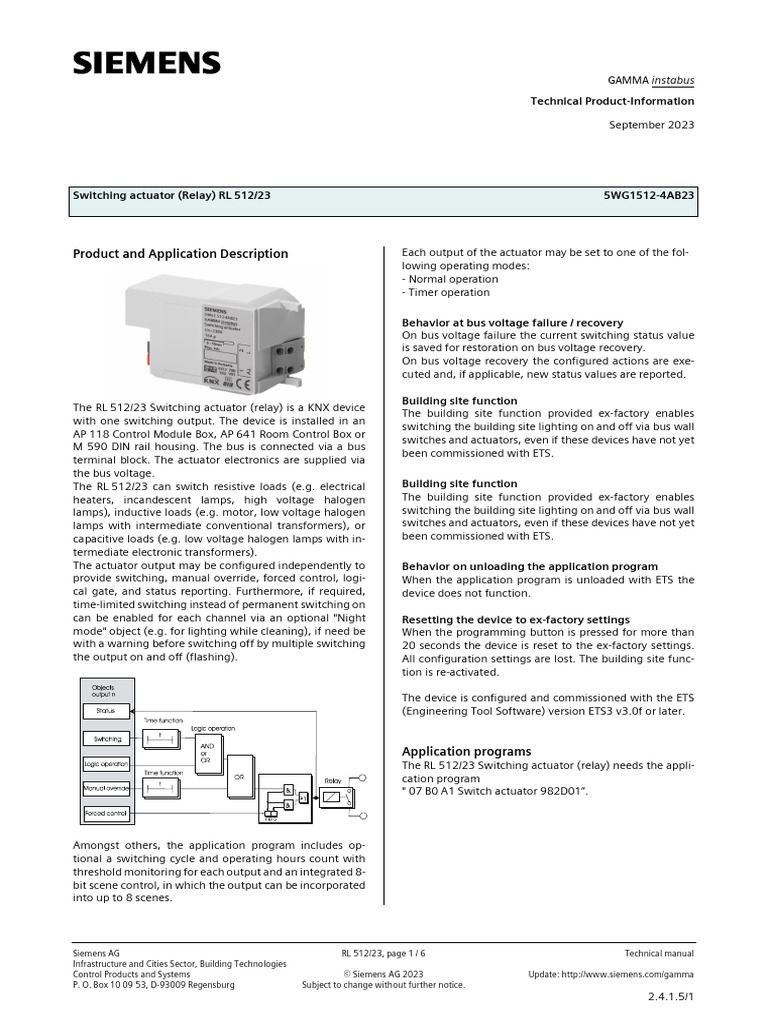 5WG1 512 4AB23 Tpi en RS-AB | PDF | Switch | Relay