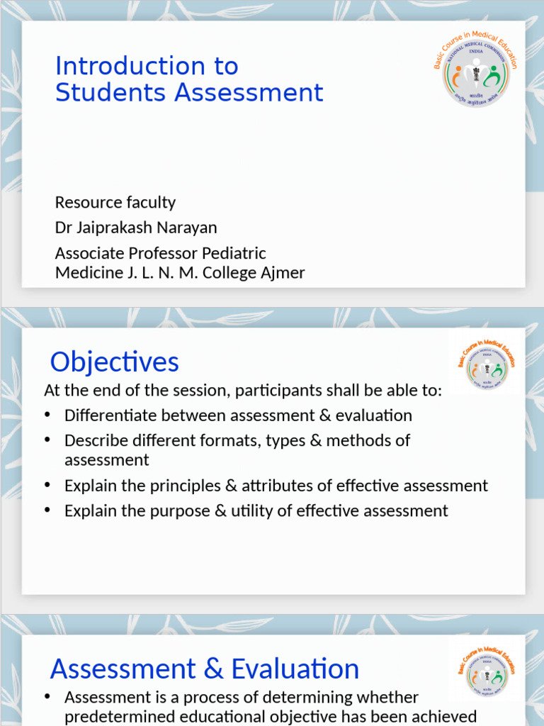 BCME - 5 - Introduction To Assessment | PDF | Educational Assessment ...