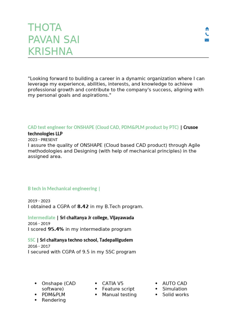 Pavan Thota's Professional Profile | PDF
