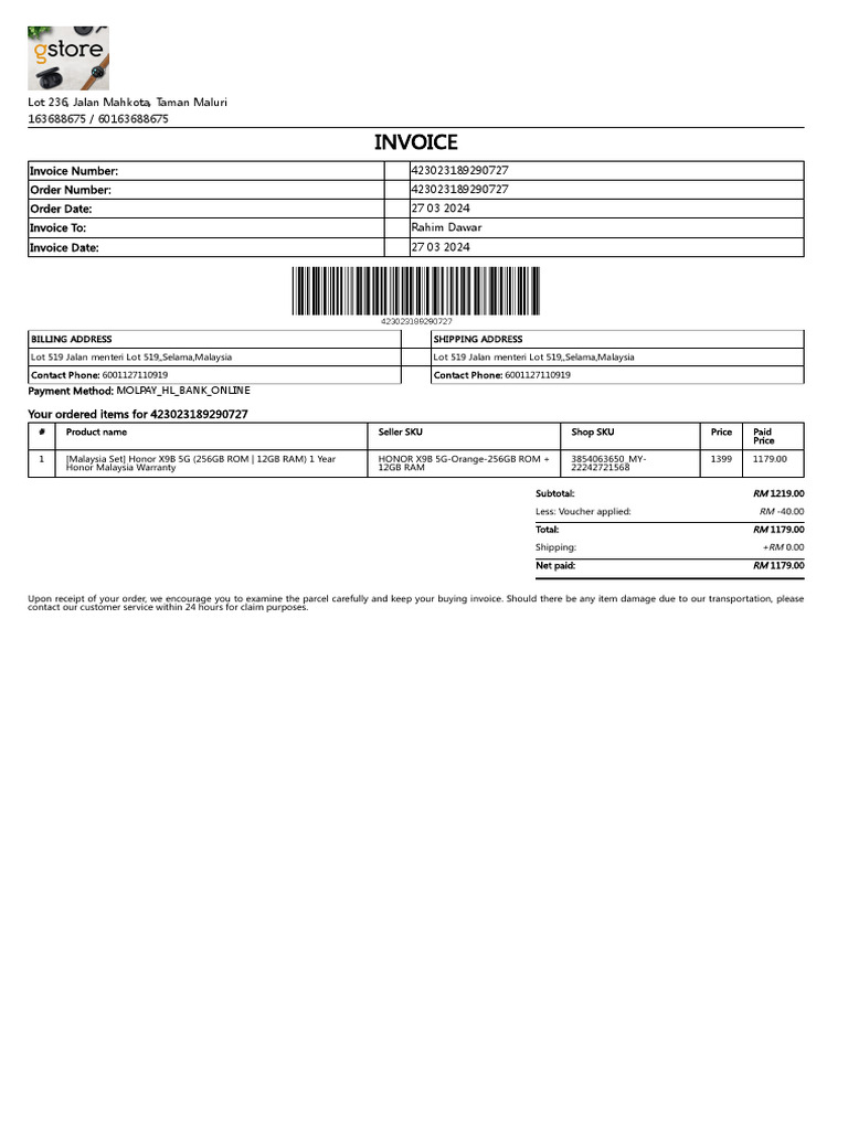 Resit Phone | PDF | Invoice | Payments