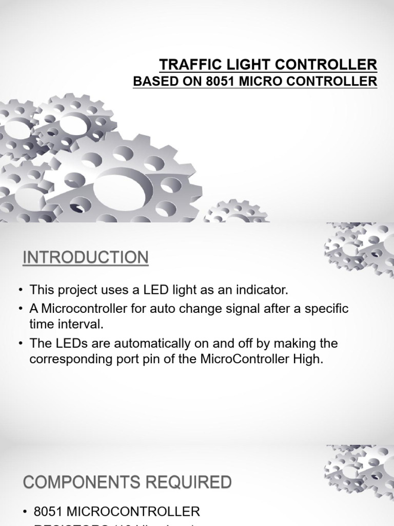 Traffic Light Controller with 8051 Microcontroller | PDF