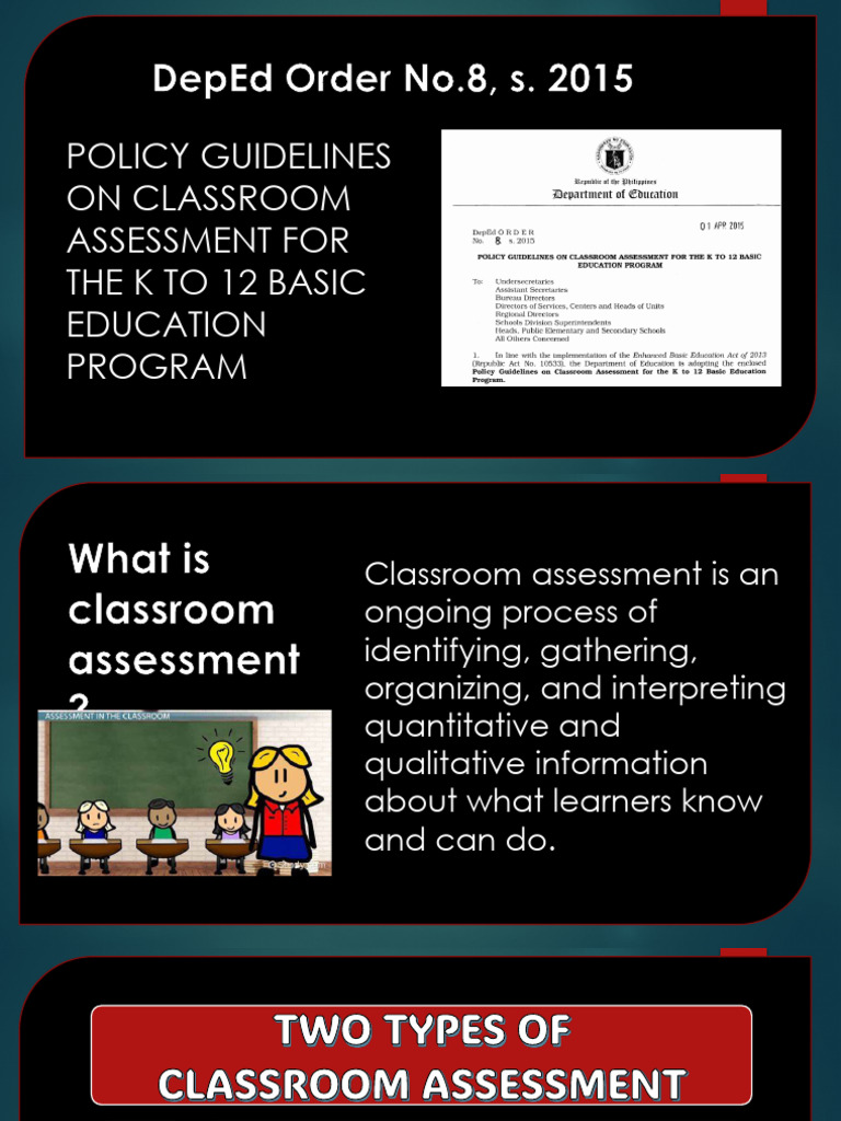 DEPED ORDER No8 s2015 CLASSROOM ASSESSMENT | PDF