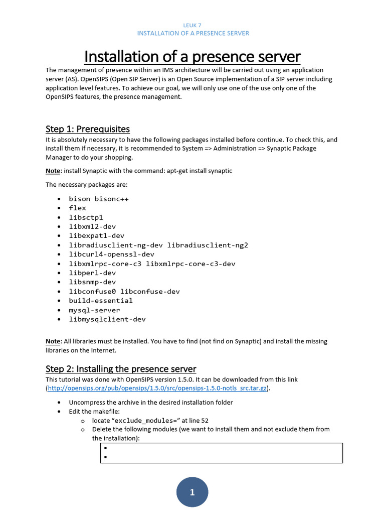 Installation of A Presence Server | PDF | Superuser | Operating System Technology