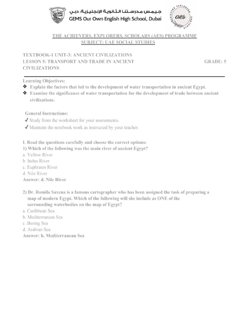 Transport and Trade in Ancient Civilizations | PDF | Ancient Egypt ...