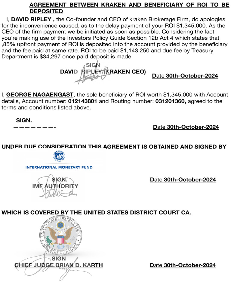 Agreement Between Both Parties. | PDF