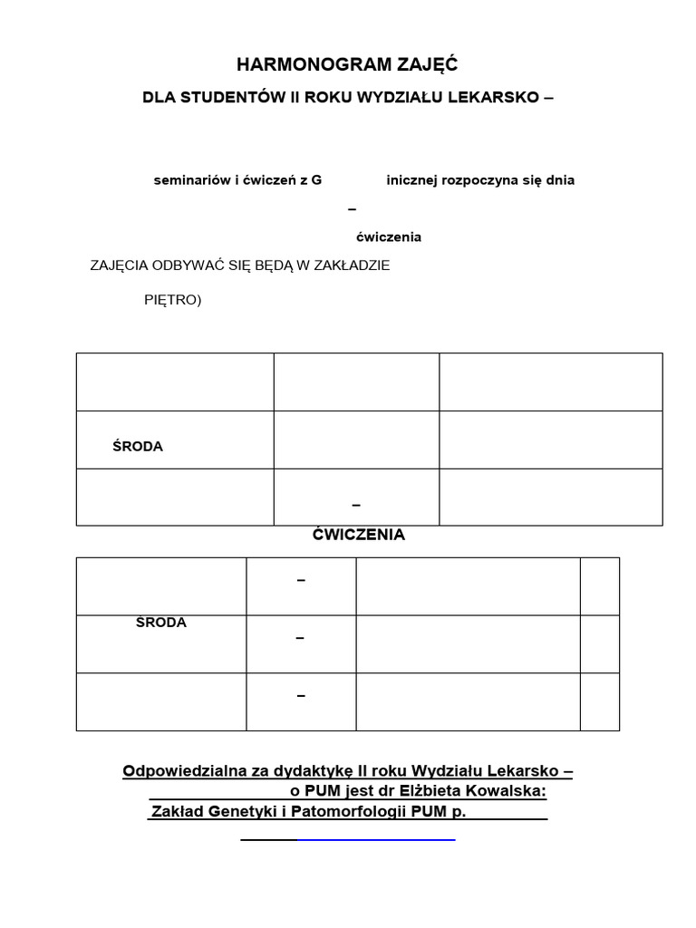 Harmonogram, Plan | PDF