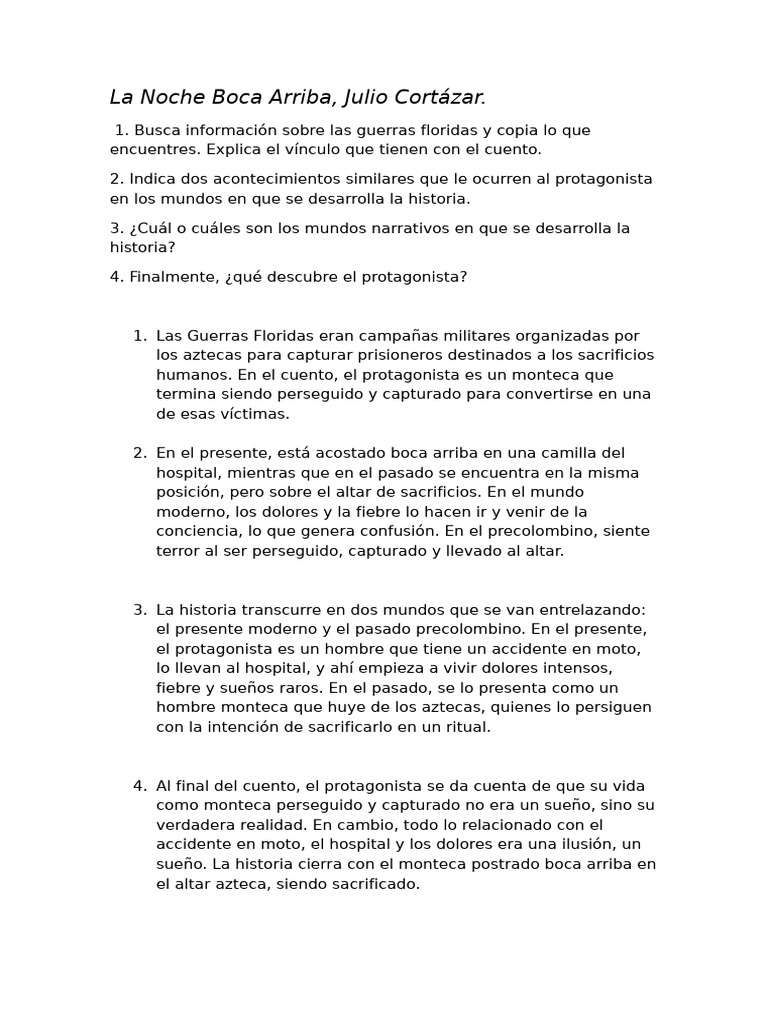 La Noche Boca Arriba | PDF