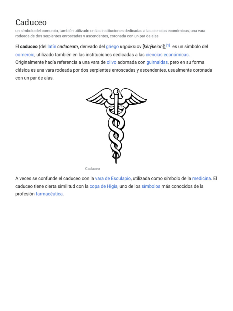 Caduceo | PDF | Religión Griega Antigua