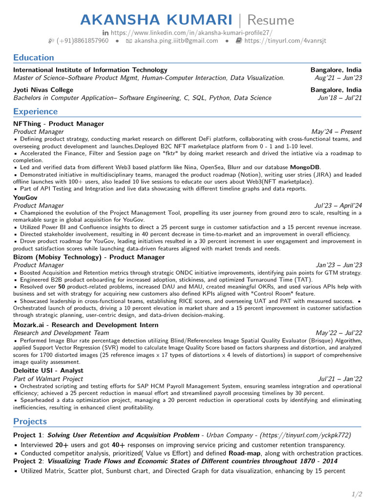 AKANSHA_KUMARI_Resume | PDF | Performance Indicator | Computing