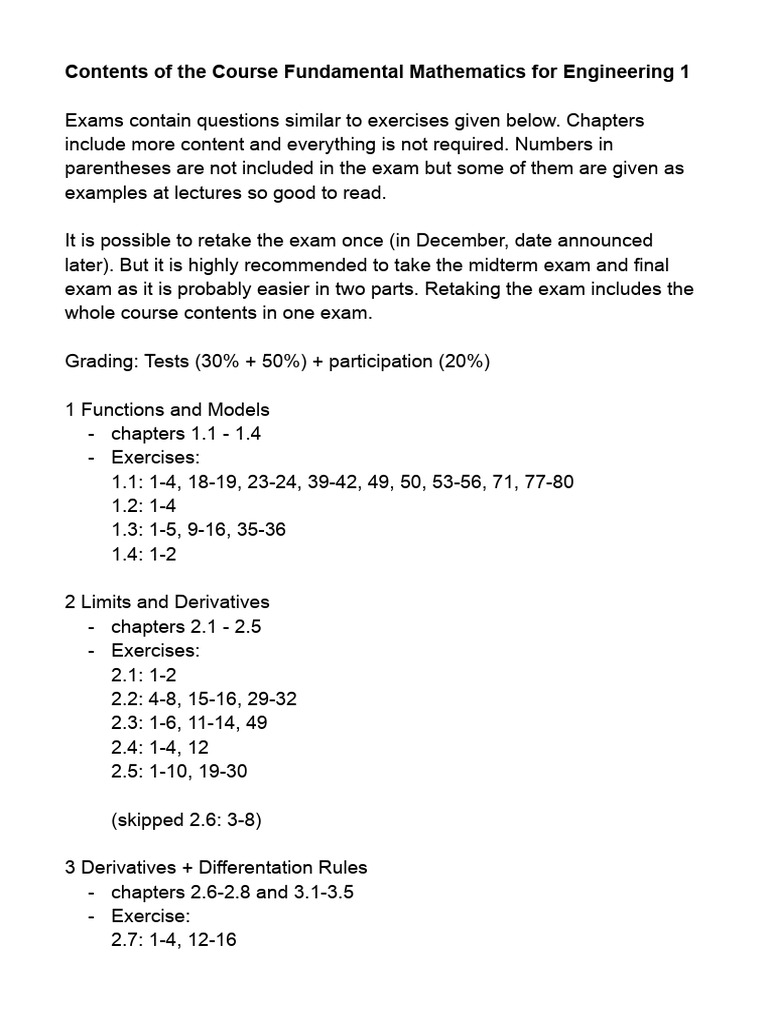 Contents Math For Engineers Tuesday | PDF
