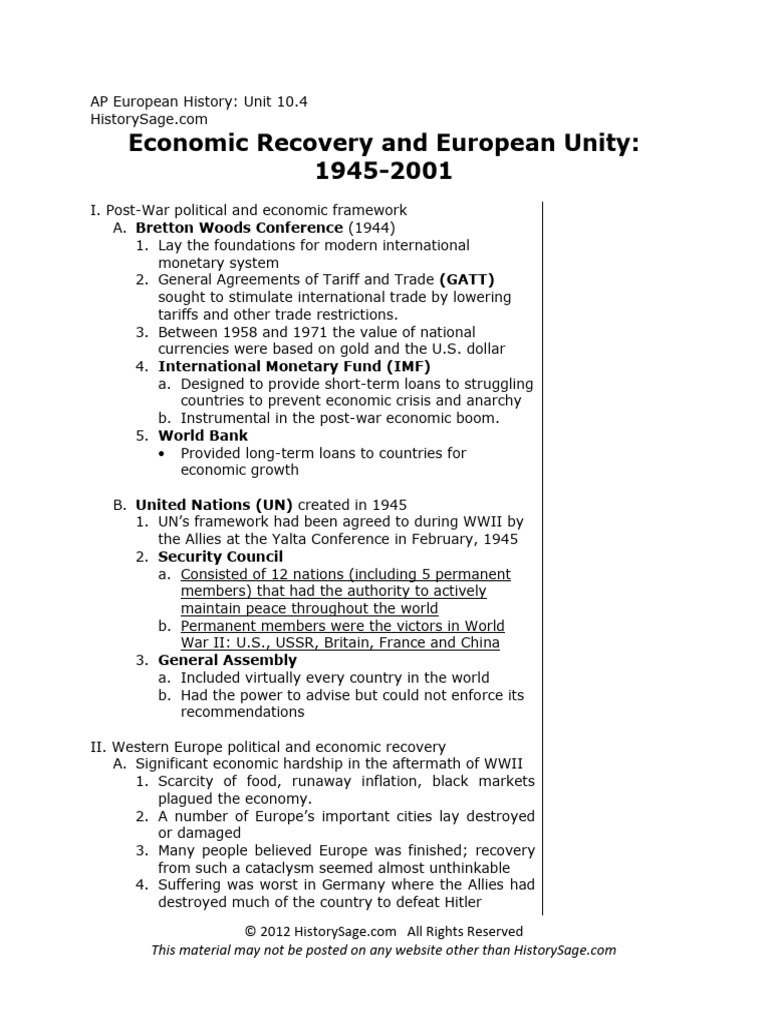 26-Economic Recovery and Unity | PDF | European Union | European ...