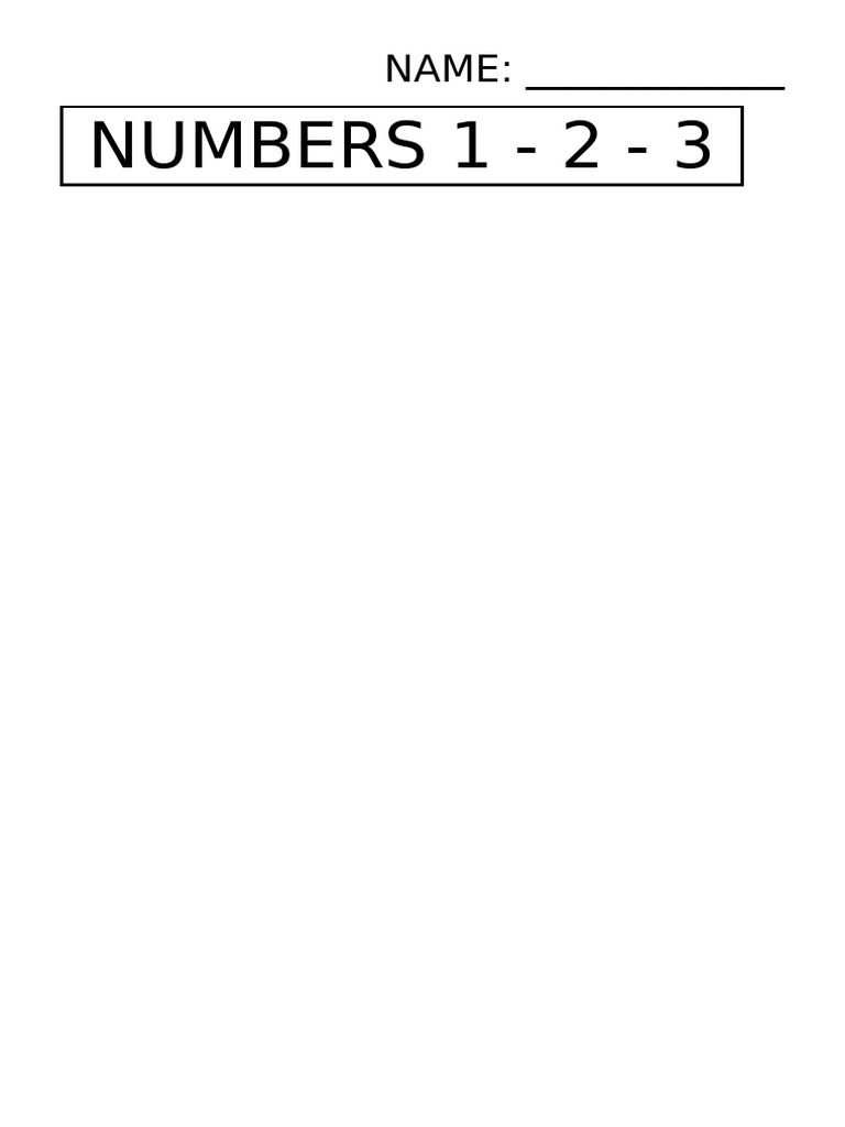 Numbers 1 To 5 | PDF