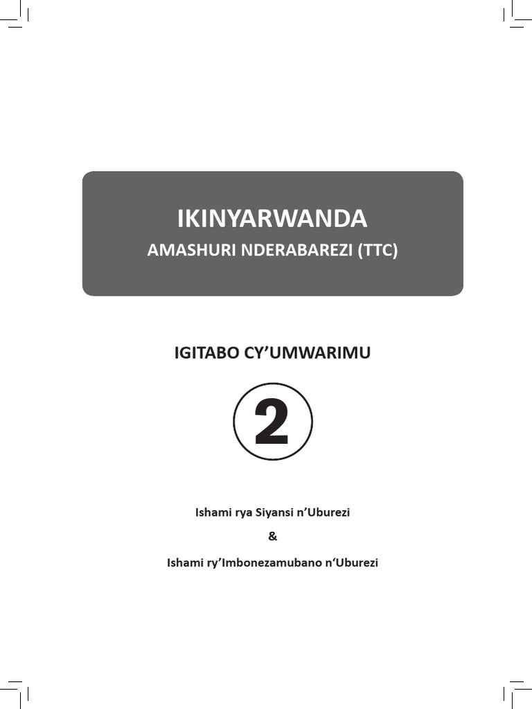 Ikinyarwanda: Igitabo cy'Umunyeshuri P2 | PDF | Languages | Foreign ...