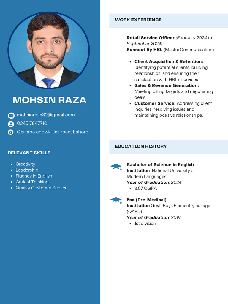 CV - Mohsin Raza | PDF