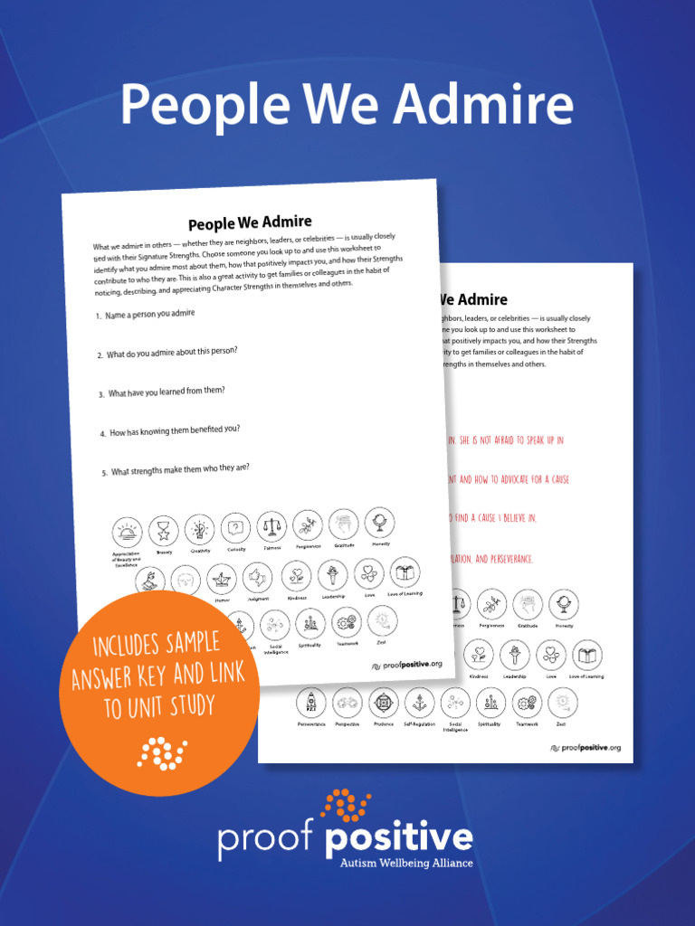 People We Admire: Includes Sample Answer Key and Link To Unit Study ...
