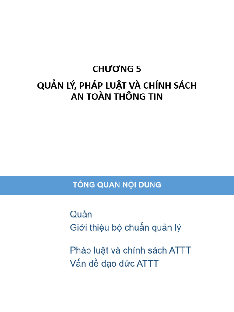 Chuong 5 - Quan Ly Va Danh Gia ATTT | PDF