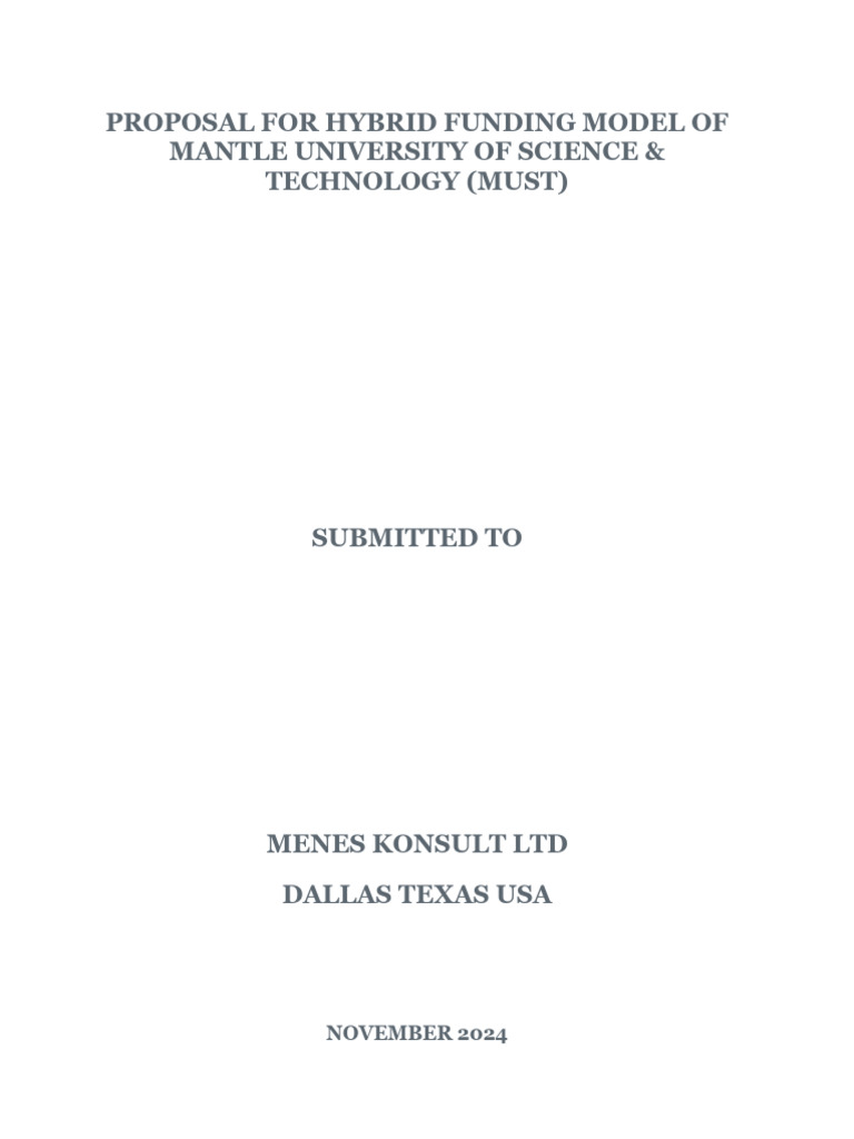 Hybrid Funding Proposal for MUST | PDF | University | Expense