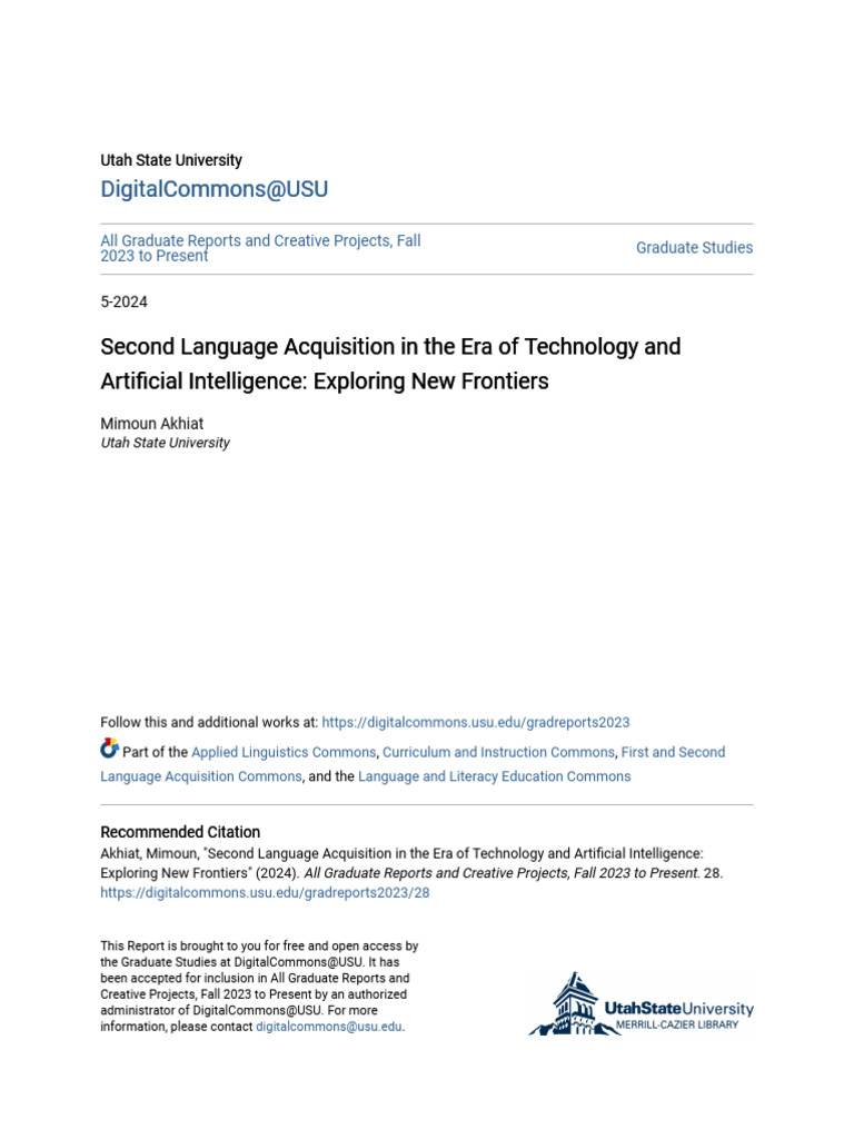 Akhait, 2024, SLA Era of AI | PDF | Learning | Cognition