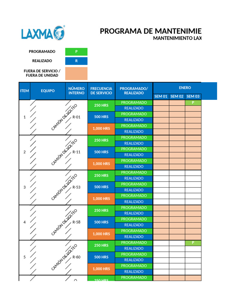 Programa Anual Mantenimiento Diciembre 2024 Pdf