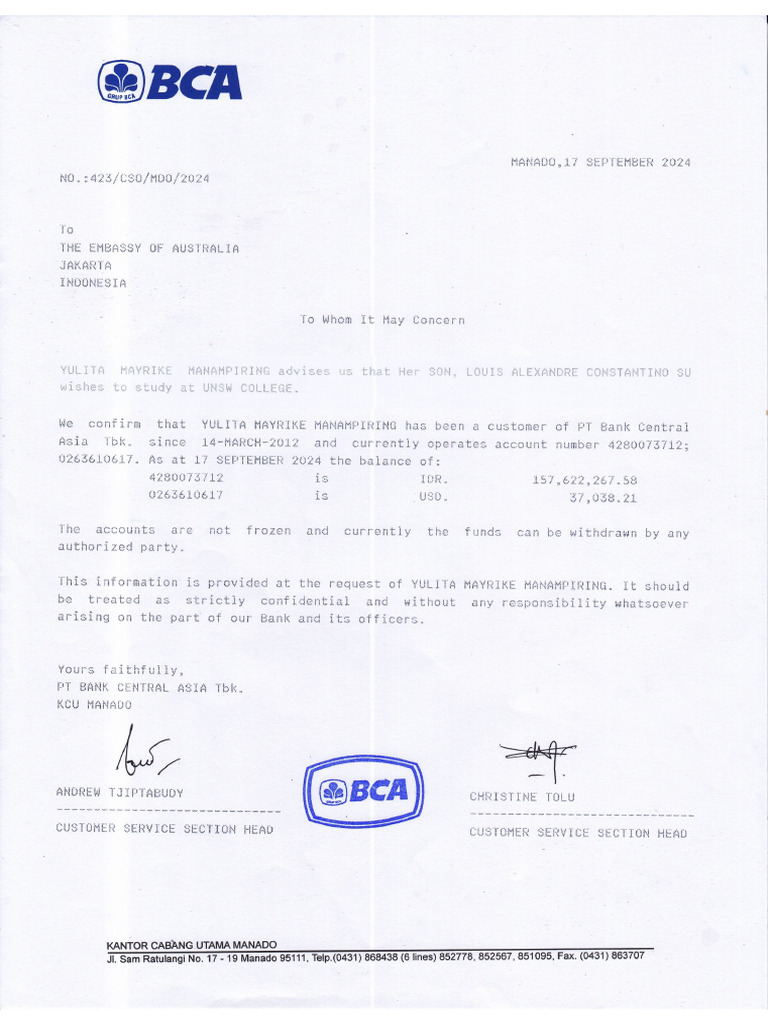 Bank Reference | PDF