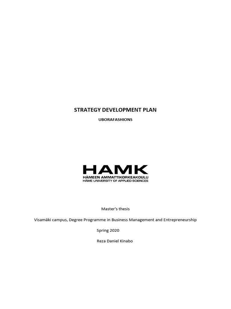 Strategy Development Plan - Thesis | PDF | Strategic Management | Swot Analysis