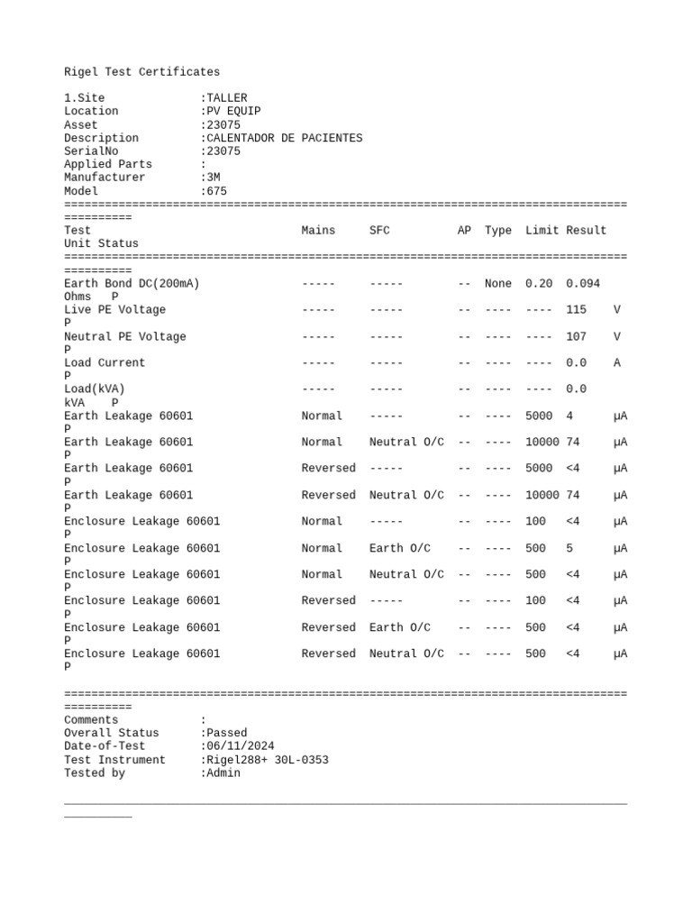 Test Certificate | PDF