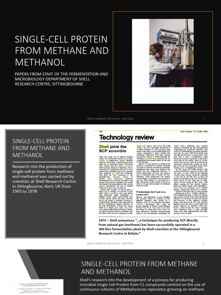 Single-Cell Protein From Methane and Methanol | PDF | Biology | Chemistry