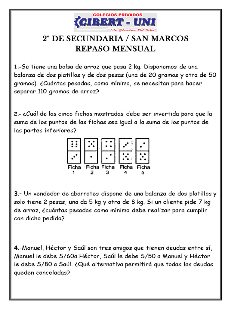 Semana 5 (Repaso) - RM (S.M 2do) | PDF