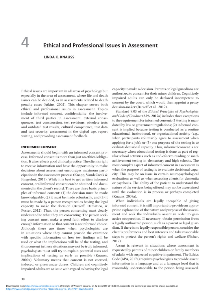 Tema 1 Ethical and Professional Issues in Assessment | PDF | Informed ...