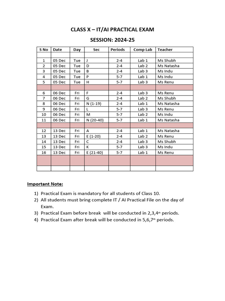 Pracs X IT-AI Class X | PDF