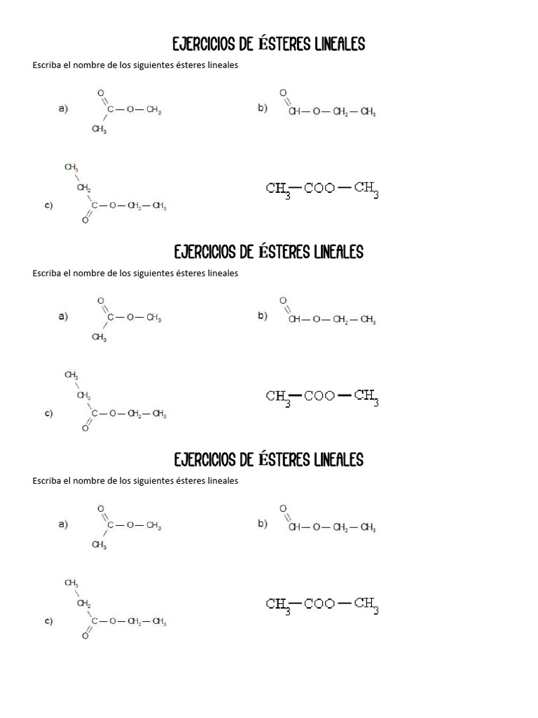 Nombres de Ésteres Lineales | PDF